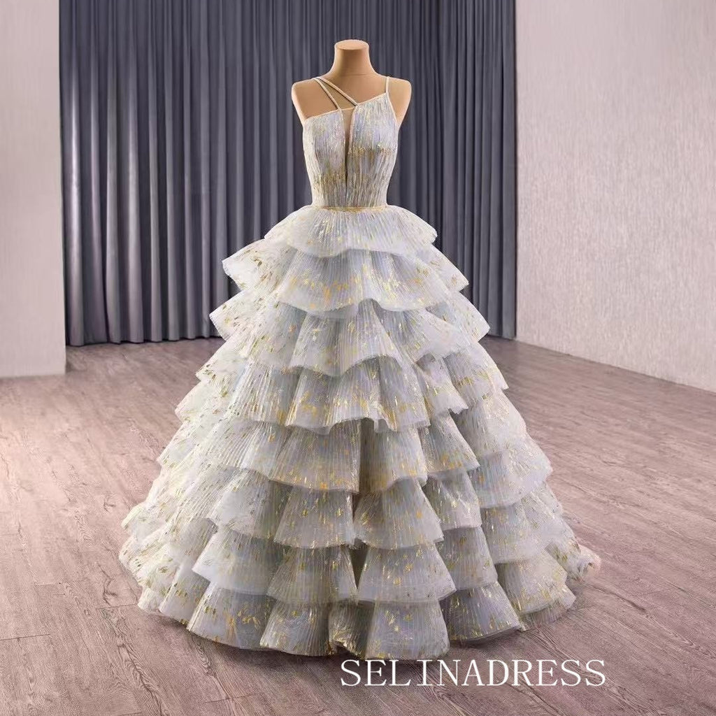 Ball Gown Straps Miti Layered Ball Gown Evening Dress Haute Couture We ...