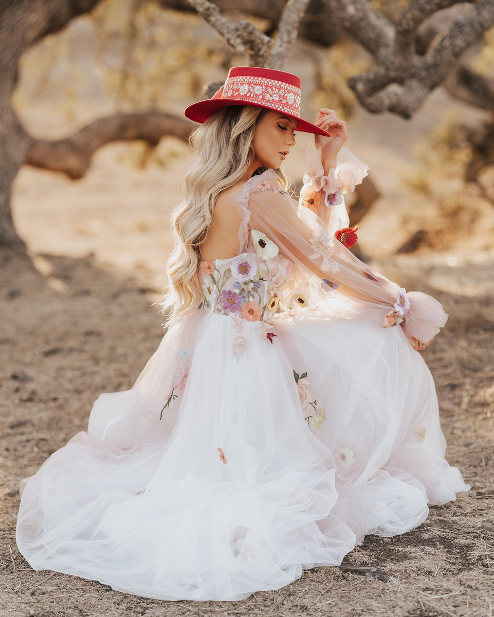 A-line Long Puff Sleeve Photography Costumes Prom Dress Wedding Gown w ...