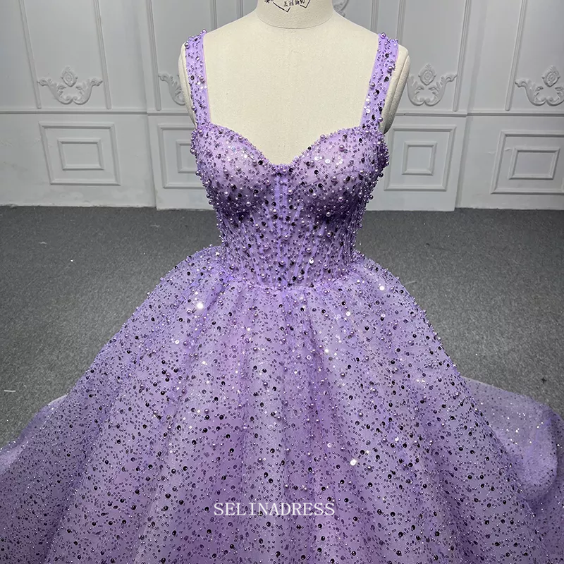 Lilac Princess Dress Ball Gown Beaded Prom Dress Pageant Dress DY9921 ...